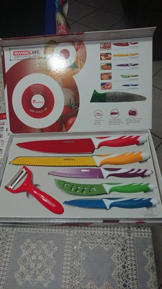 set 5 cortelli colorati varie tipologie nuovi