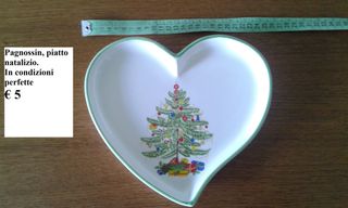 Piatto natalizio a forma di cuore