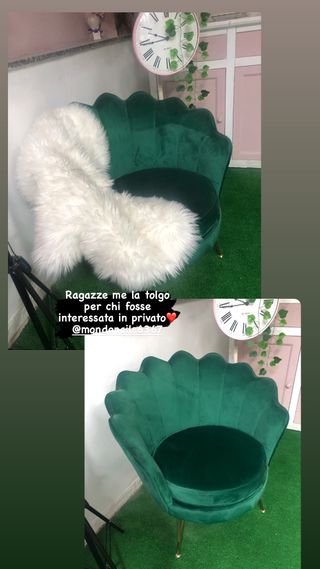 Poltrona verde velluto