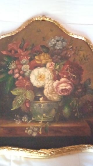 quadro grande classico con fiori dipinti a mano