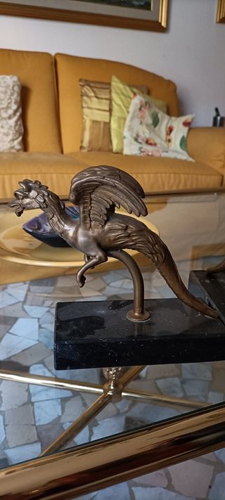 coppia di draghi in ottone