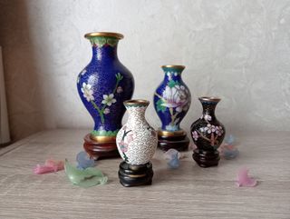 Serie 4 piccoli vasi orientali vintage