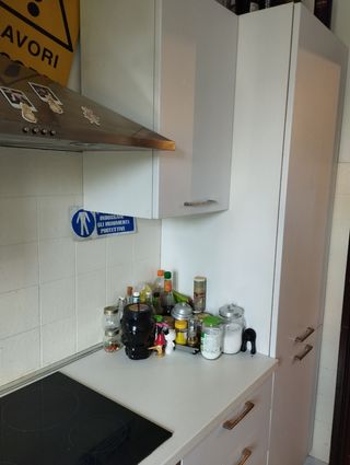 cucina lineare con elettrodomestici