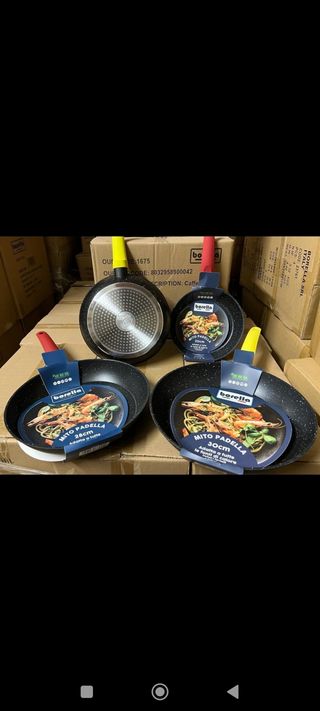 set padelle 20/24/28/30 cm in pietra lavica