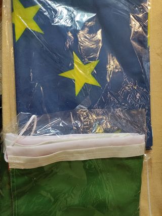 Set di 2 bandiere, una Italia e l'altra Europa