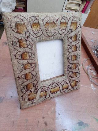 Antica Cornice Ricamata Mano Cm31 * 26. Visibile a