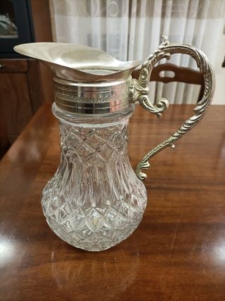 Caraffa in vetro e Peltro