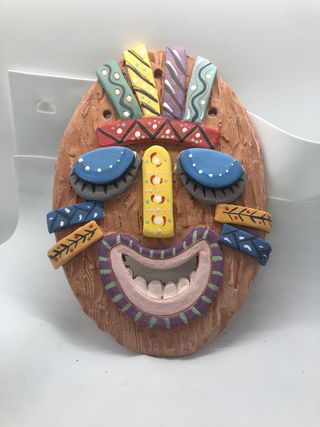 Maschera tiki, maschera hawaiana fatta a mano