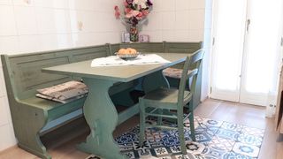 Credenza con cassapanca in legno