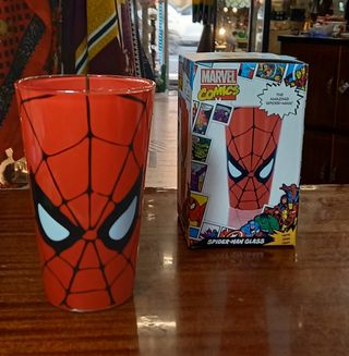 bicchiere in vetro spider-man licenza originale