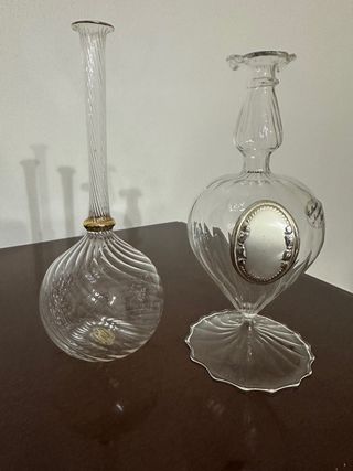2 vasetti in vetro soffiato