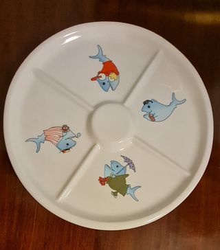 Piatto antipasti girevole in ceramica nuovo