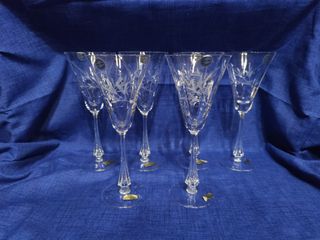 6 bicchieri da vino in cristallo 24% piombo