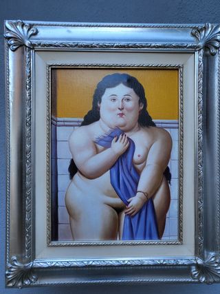 "Donna in bagno" di Botero