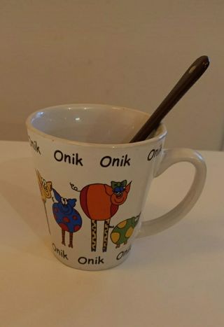 Tazza con cucchiaino in ceramica