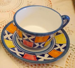 Tazza grande con piattino #ceramicadiVietri