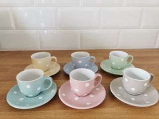 6 tazzine con piattino