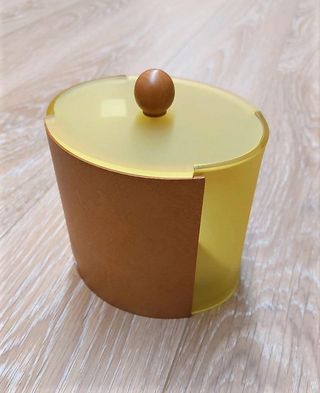 Barattolo giallo in legno e plastica Arca piccolo