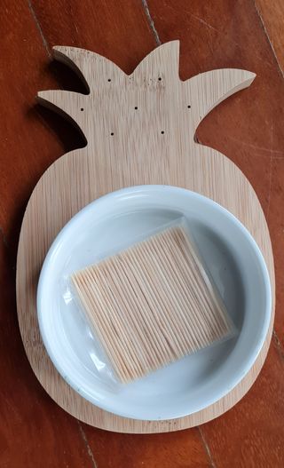 Set aperitivo ananas con ciotola porcellana bianca