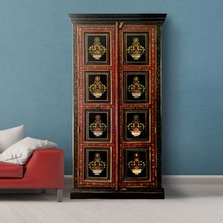 Armadio artigianato etnico decorato, pezzo unico