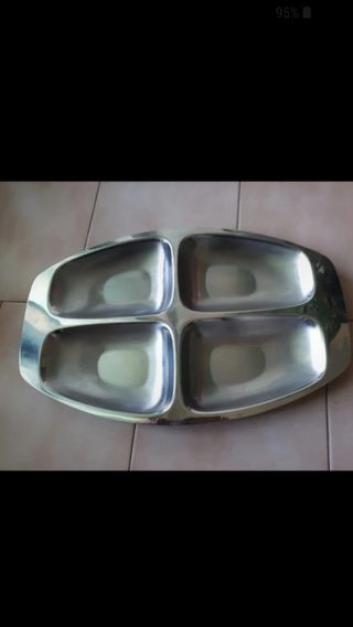 antipastiera Alessi vintage anni 80 in acciaio