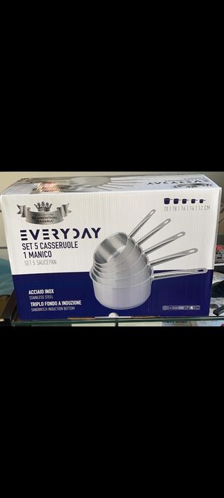 set pentole 5 pentole con manico BAVARIA