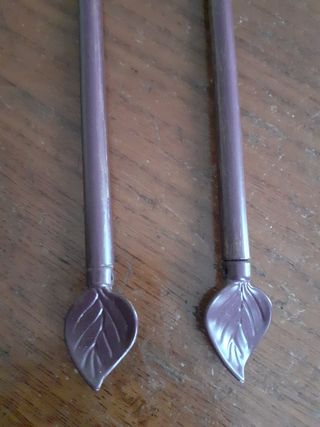 coppia bastoncini per tende vintage