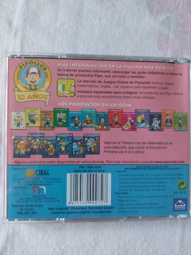 CD-ROM MIS PRIMERAS PALABRAS EN INGLES CON PIPO de segunda mano por 8 EUR en Valencia en WALLAPOP