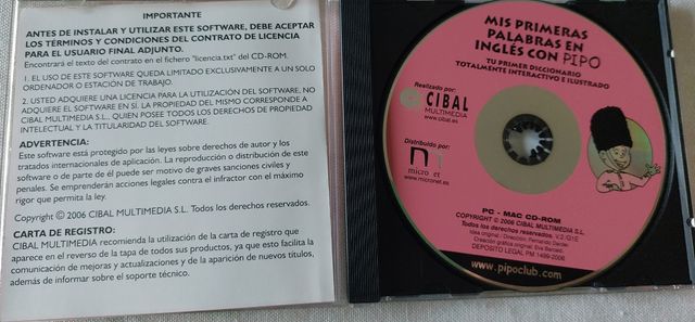 CD-ROM MIS PRIMERAS PALABRAS EN INGLES CON PIPO de segunda mano por 8 EUR en Valencia en WALLAPOP