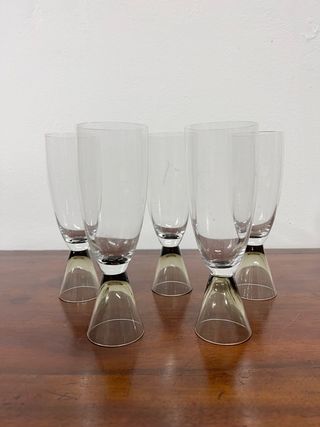 Set di 5 bicchieri da liquore in vetro di Murano.