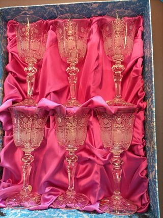 set di 6 bicchieri di cristallo