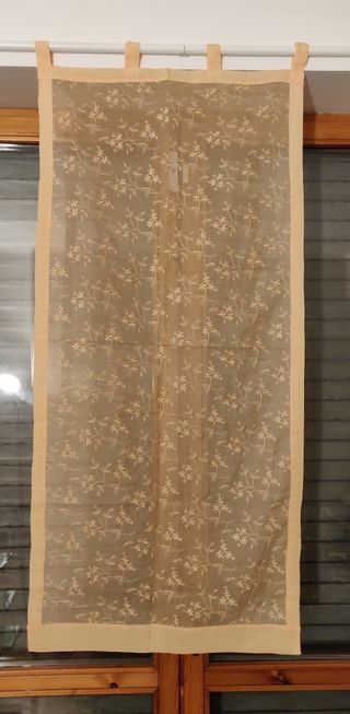 Tendina, in organza, colore albicocca