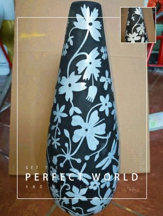 VASO IN VETRO CON DECORI LIBERTY