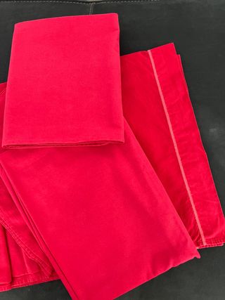 Completo letto singolo in puro cotone rosso scuro