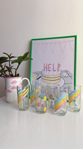 Set 6 bicchieri vintage nutella