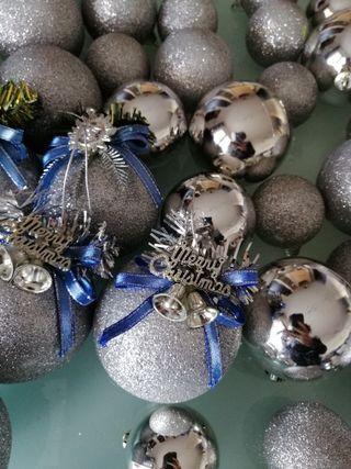 Palline argento (47) per albero di Natale