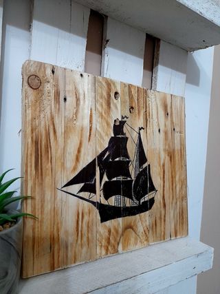 QUADRO IN LEGNO GALEONE