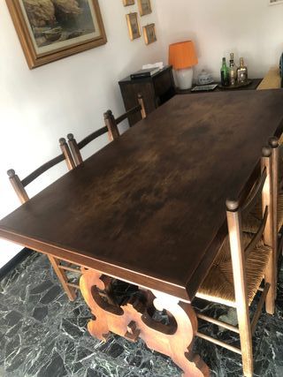 Tavolo in rovere con 6 sedie