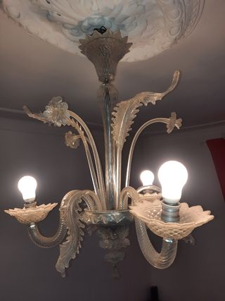 lampadario vetro di Murano a 3 razze