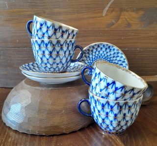 Servizio di 4 tazze da thè + 4 piattini