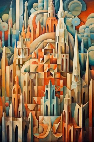 Sagrada Familia_Cubism_Picasso Style canvas art