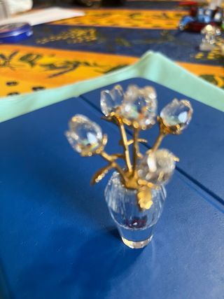 Vasetto Swarovski con 5 fiori di cristallo