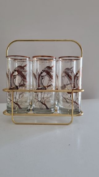 Set 6 bicchieri vetro vintage