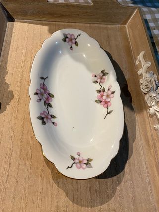 Fontana o Vassoio ovale fiori di pesco