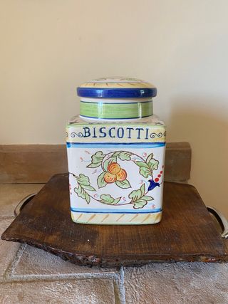 Barattolo per biscotti / biscottiera dipinta a man