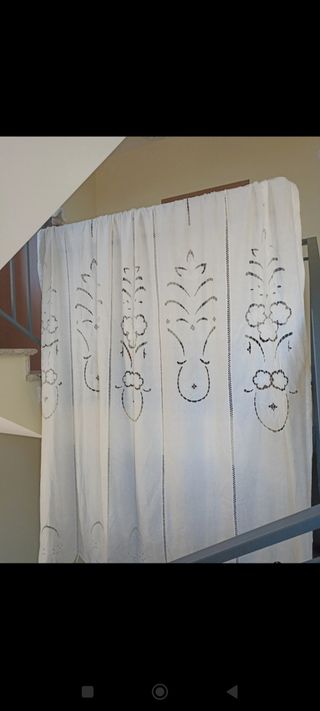 bellissimo pannello vintage lino  ricamato a mano