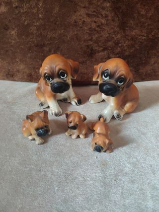 famigliola cani in ceramica Merito