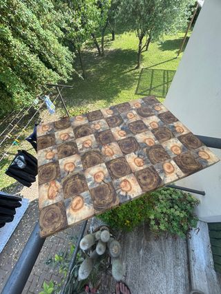 Tagliere battilarda in legno massello a scacchi