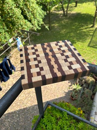 Tagliere battilarda in legno massello a scacchi