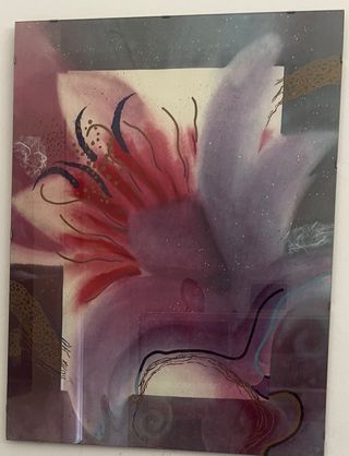 Quadro con fiori da parete con vetro